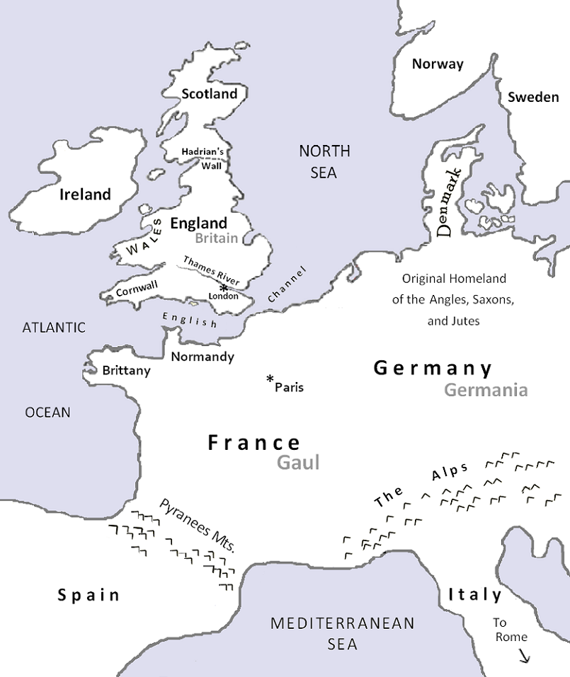 Map from King Alfred's English